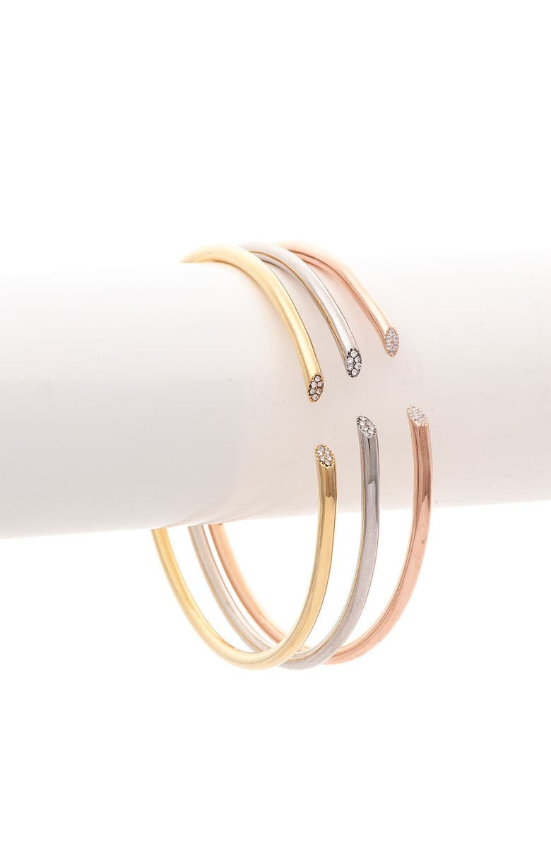 RIVKA FRIEDMAN Tri-Color Open End Cap CZ Bangles | Nordstromrack