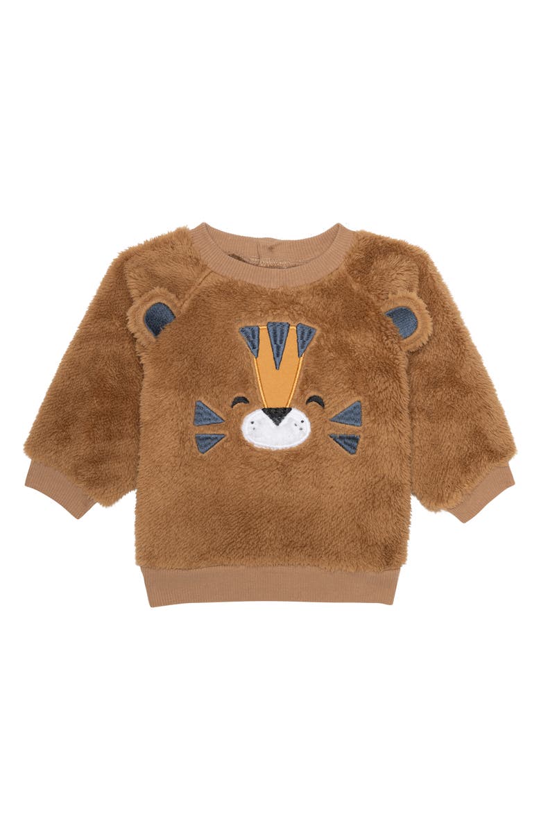 PL Baby by Petit Lem Tiger Faux Fur Sweatshirt, Fleece Pants & Socks ...