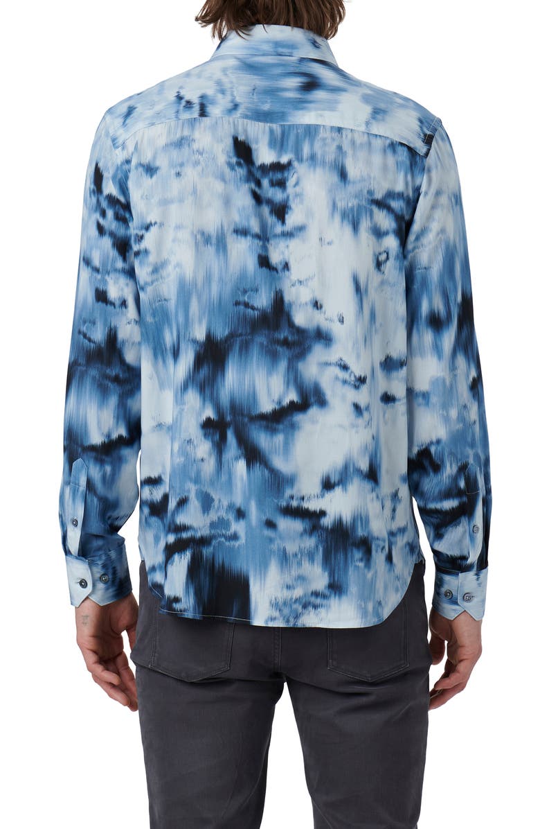 Bugatchi Julian Shaped Fit Abstract Airbrush Print Button-Up Shirt ...