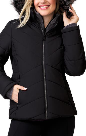 Free Country Puffer Jacket with Faux Fur Trim | Nordstromrack