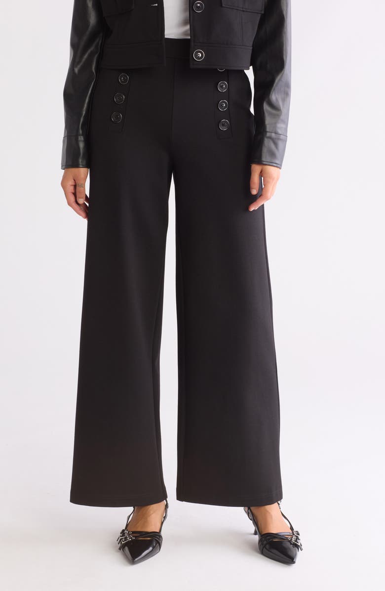 Ellen Tracy Sailor Button Wide Leg Pants | Nordstromrack