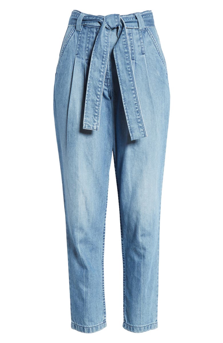 La Vie Rebecca Taylor Tie Paperbag Waist Ankle Jeans | Nordstrom