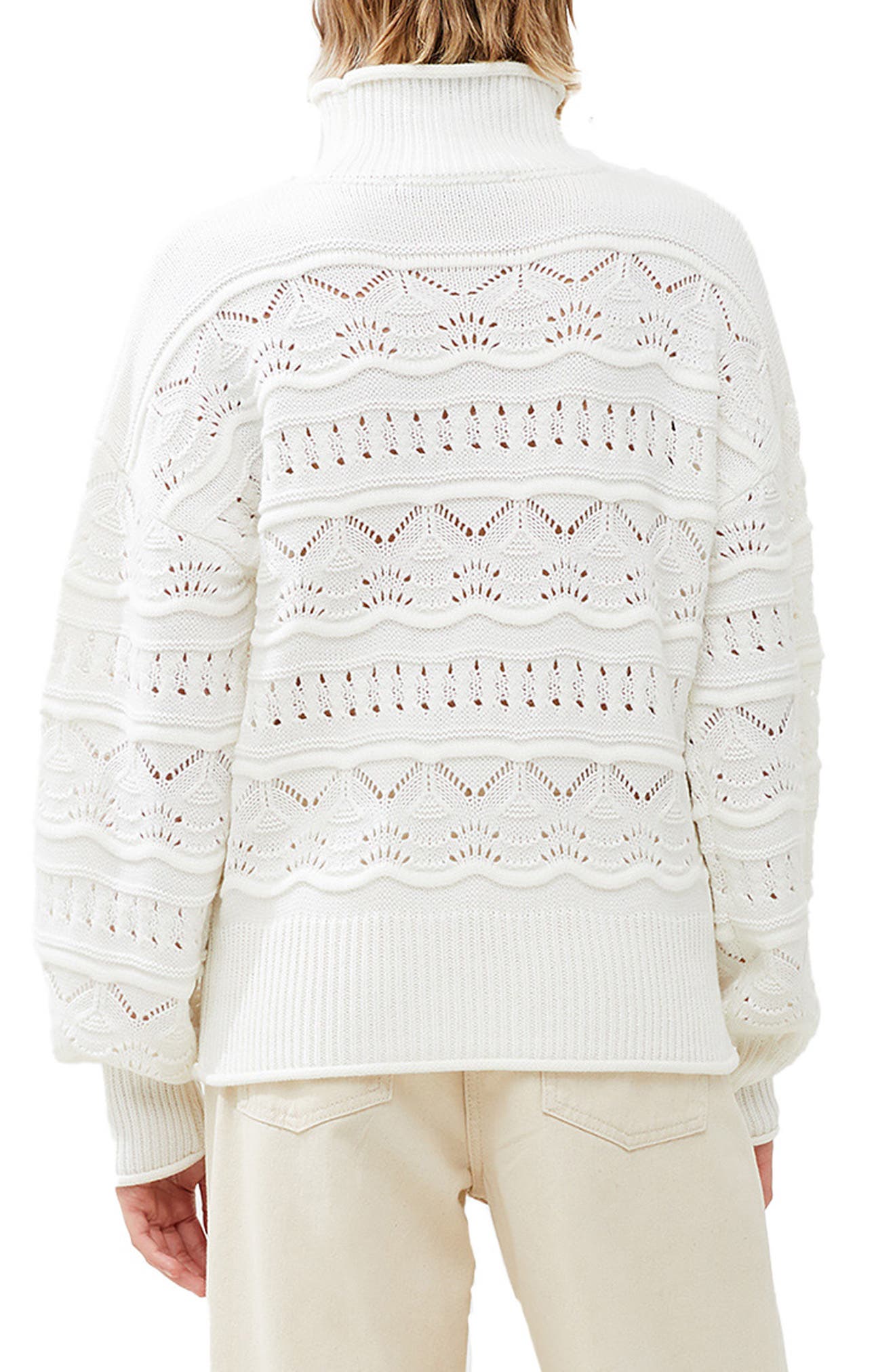 French Connection Linney Pointelle Stitch Turtleneck Sweater ...
