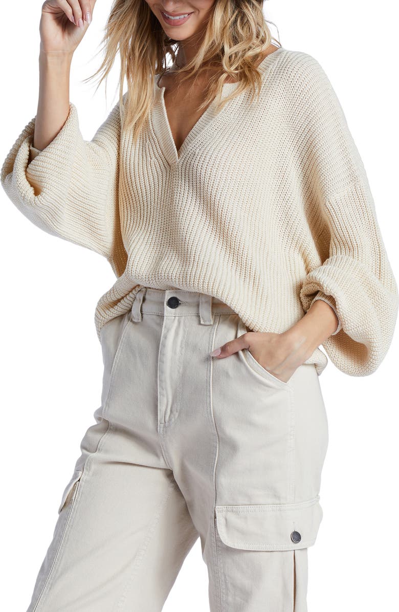 Billabong No Worries Relaxed Fit Split Neck Sweater | Nordstrom