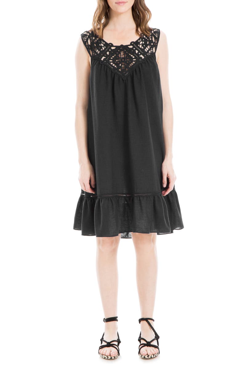 MAX STUDIO Crochet Yoke Halter Midi Dress | Nordstromrack