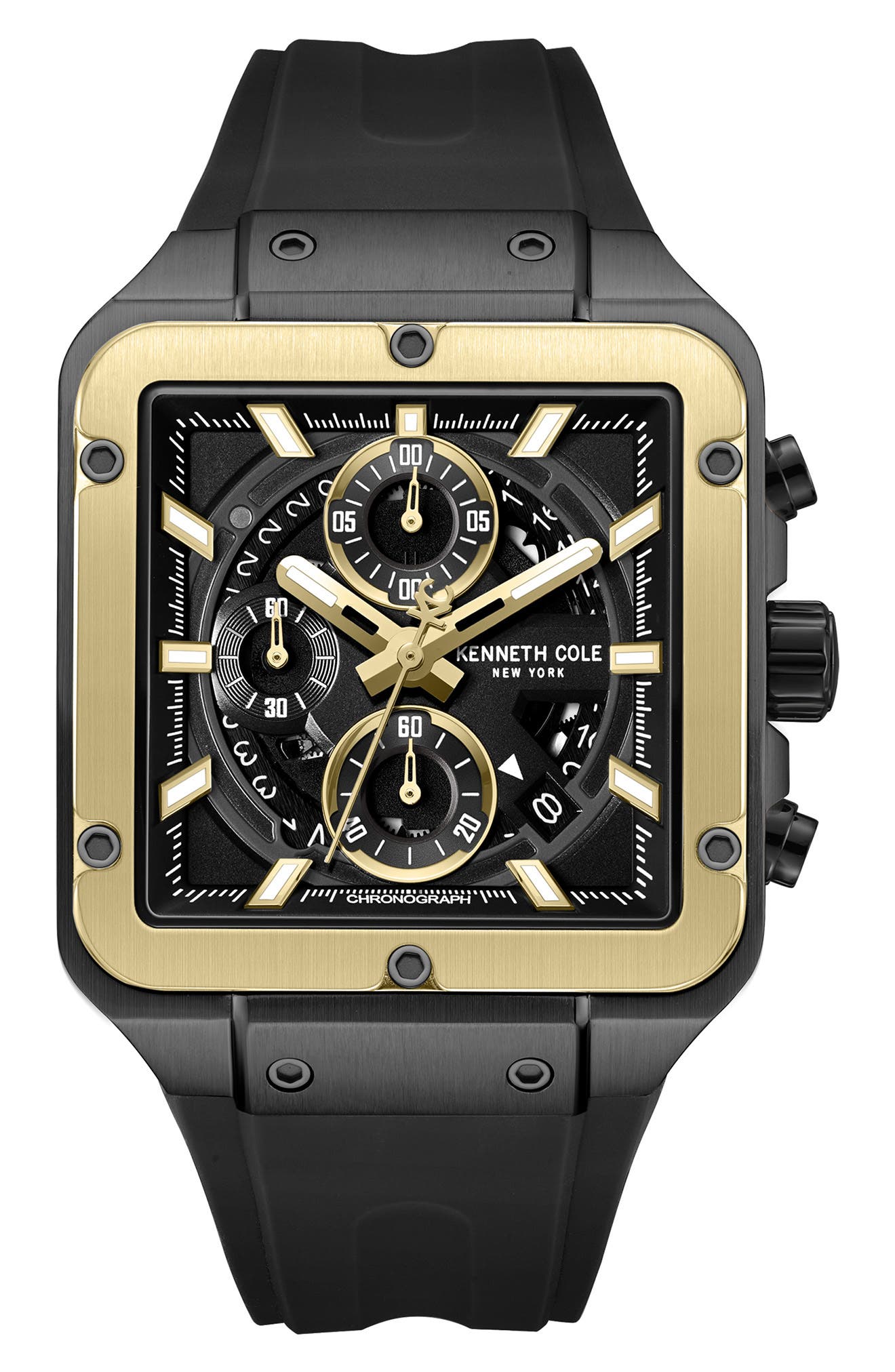Kenneth Cole New York Arlington Automatic Chronograph Silicone Strap ...