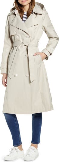 French Connection Double Breasted Hooded Trench Coat | Nordstrom