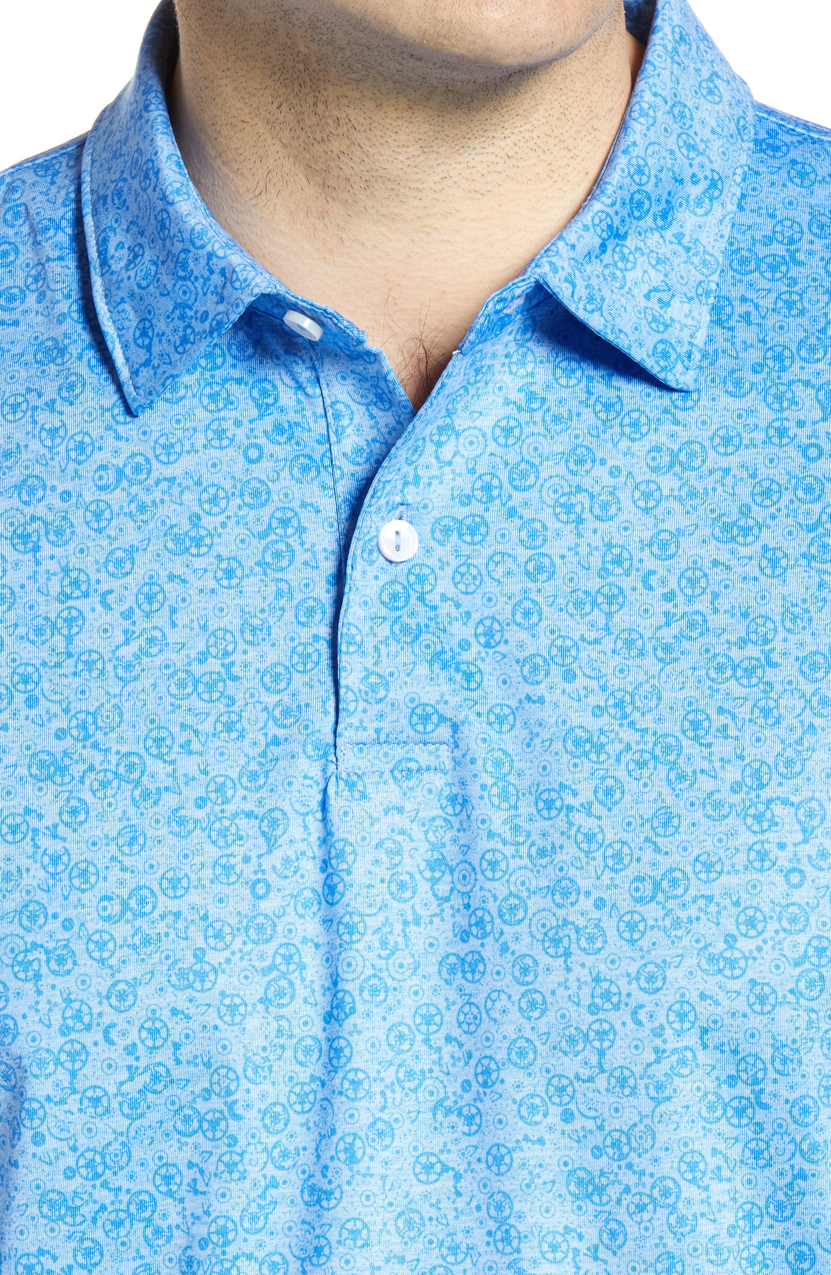 Peter Millar Watch Print Short Sleeve Performance Polo | Nordstrom