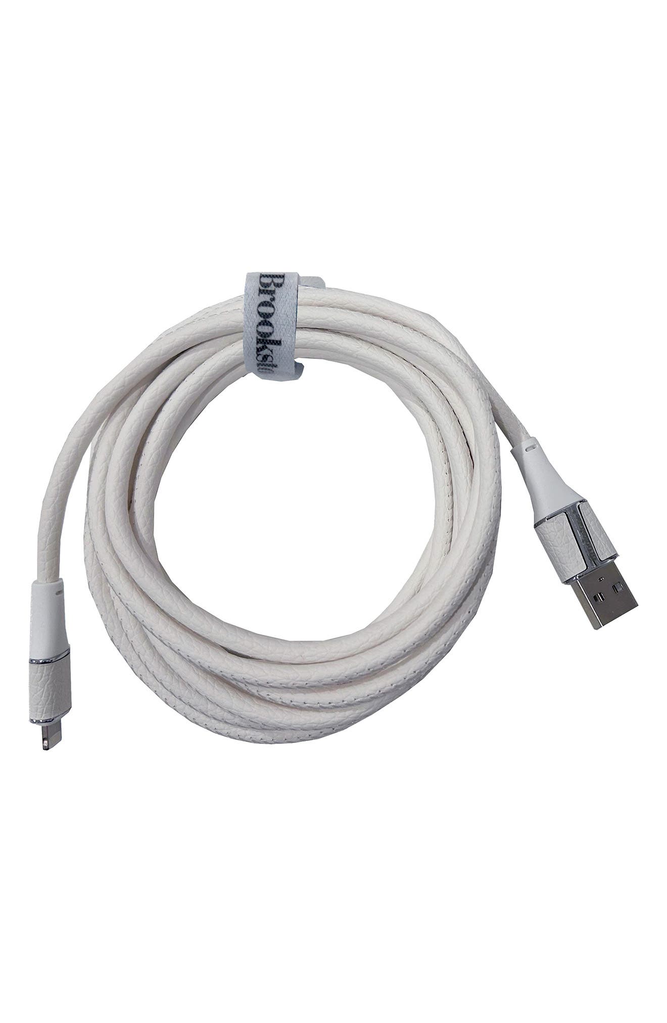 BROOKSTONE 10 Ft. USB-A to LTG Leather Charging Cable | Nordstromrack
