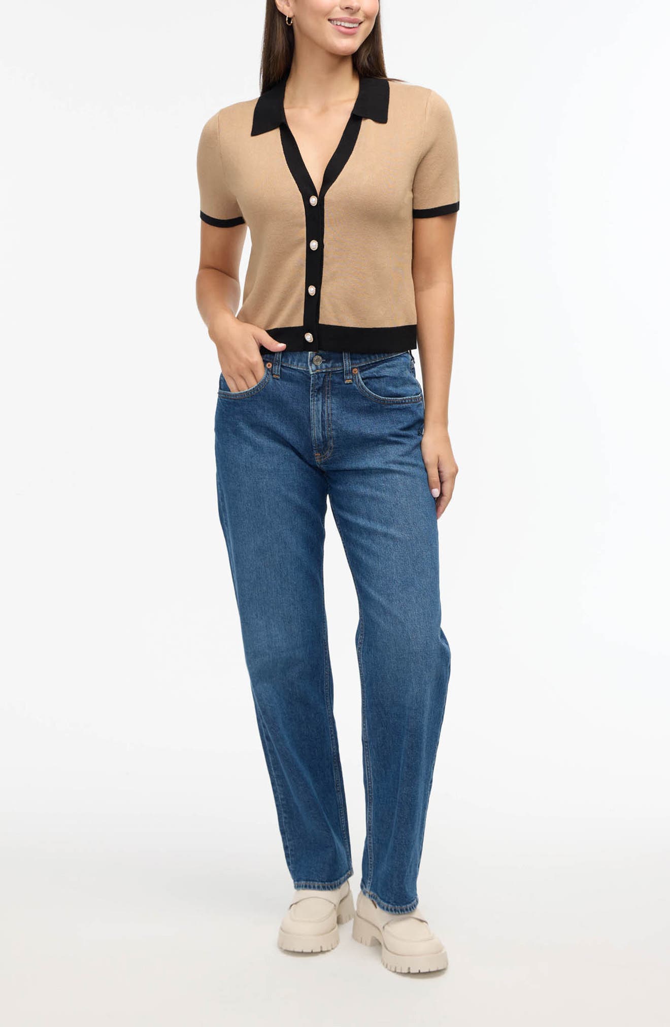 Ellen Tracy Tipped Polo Sweater | Nordstromrack