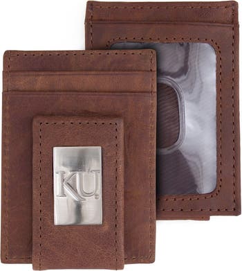 EAGLES WINGS Brown Kansas Jayhawks Leather Front Pocket Wallet | Nordstrom
