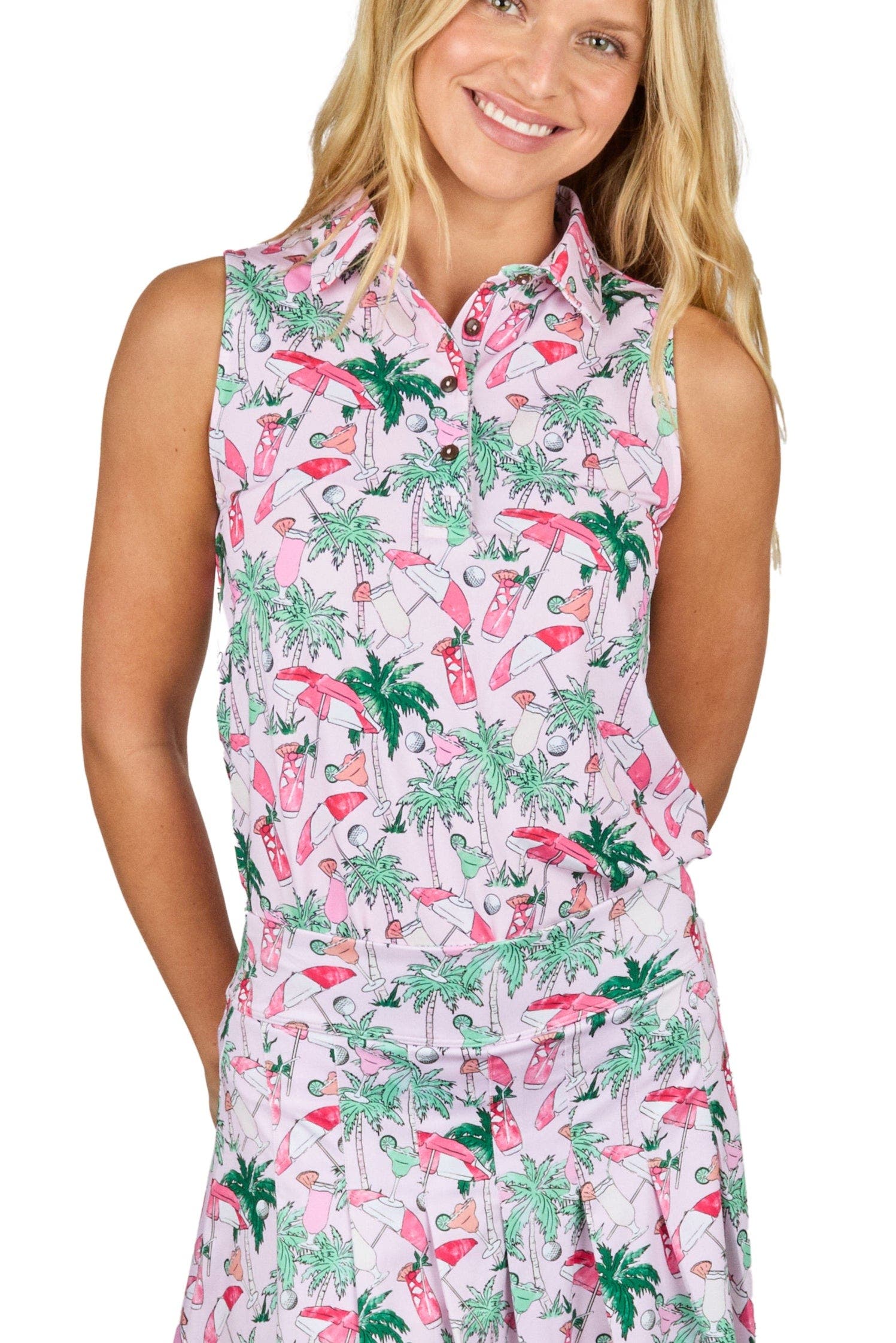 Kenny Flowers The Masters of Leisure - Ladies Sleeveless Golf Polo ...