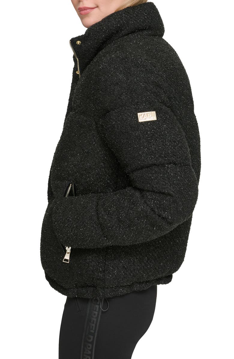 KARL LAGERFELD PARIS Sparkle Down & Feather Fill Puffer Jacket ...