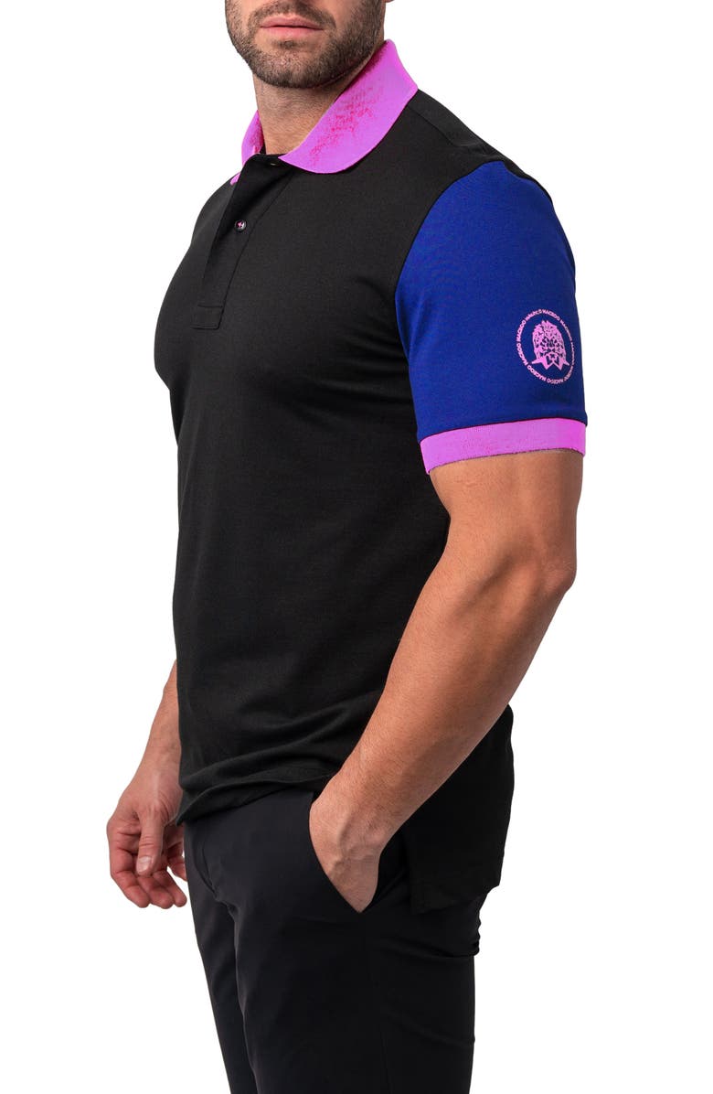 Maceoo Mozart Regular Fit Colorblock Egyptian Cotton Button-Up Polo ...