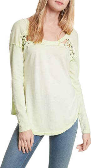 Free People First Love Lace-Up Tee | Nordstrom