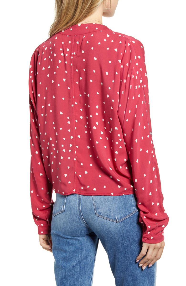 Rails Sloane Long Sleeve Tie Front Blouse | Nordstromrack