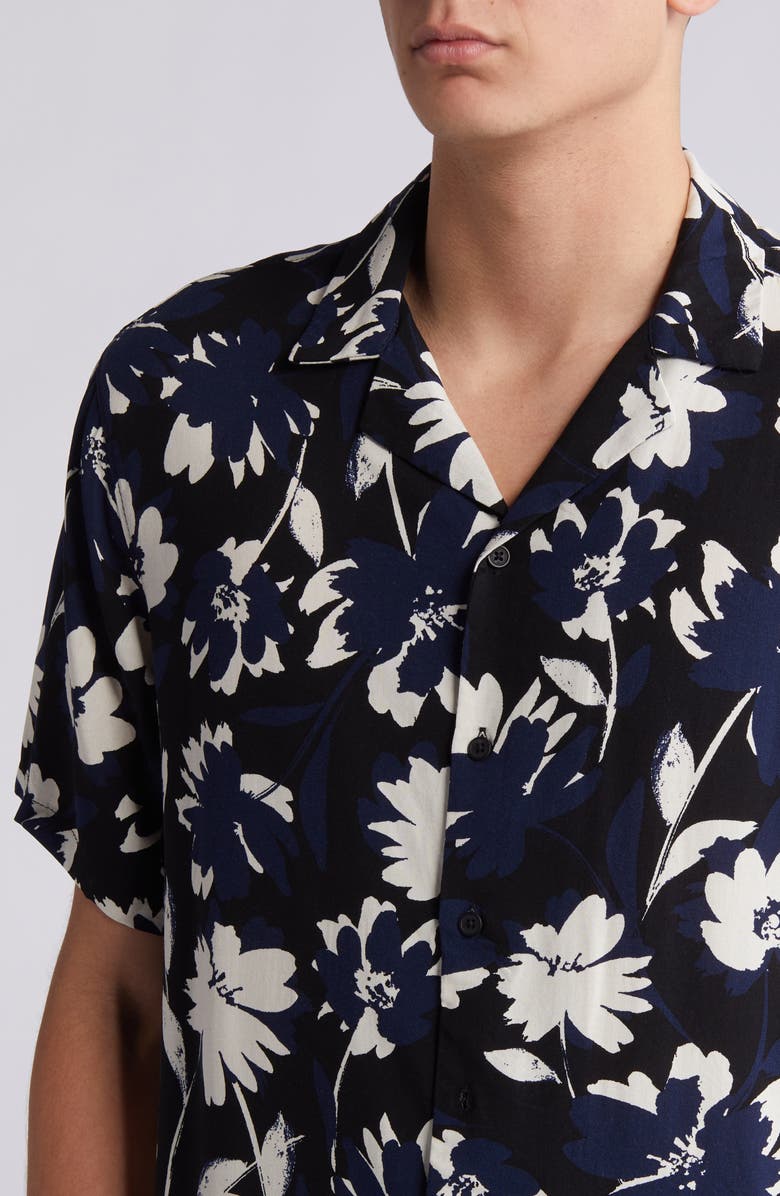 Open Edit Moody Daisy Relaxed Fit Camp Shirt | Nordstrom