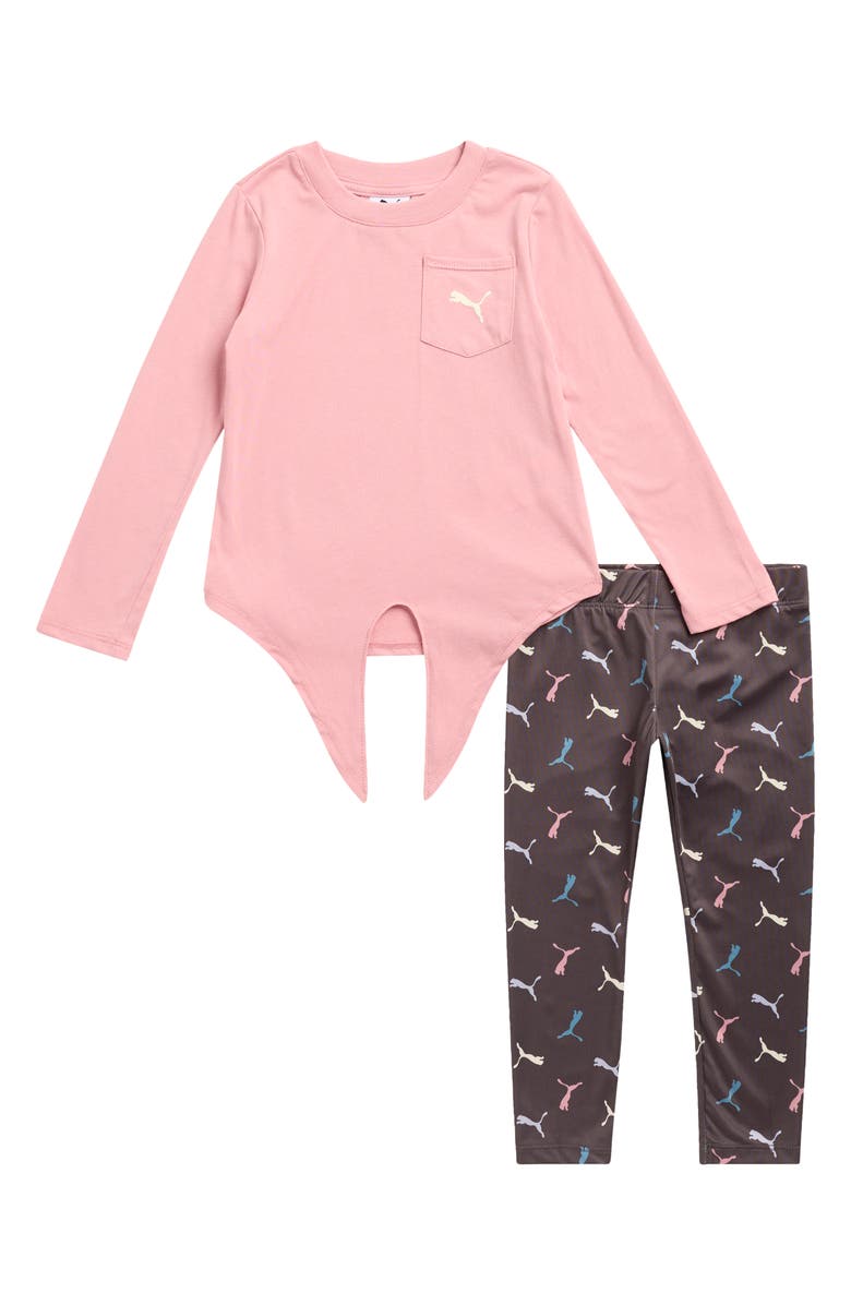 PUMA Kids' Long Sleeve Pocket T-Shirt & Leggings Set | Nordstromrack