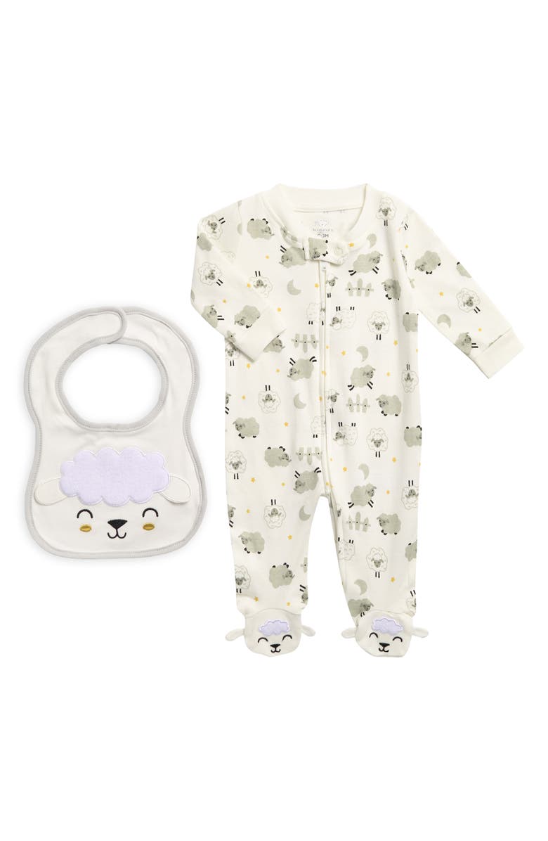 KOALA BABY Sleep & Play Long Sleeve Zip Footie & Bib Set | Nordstromrack