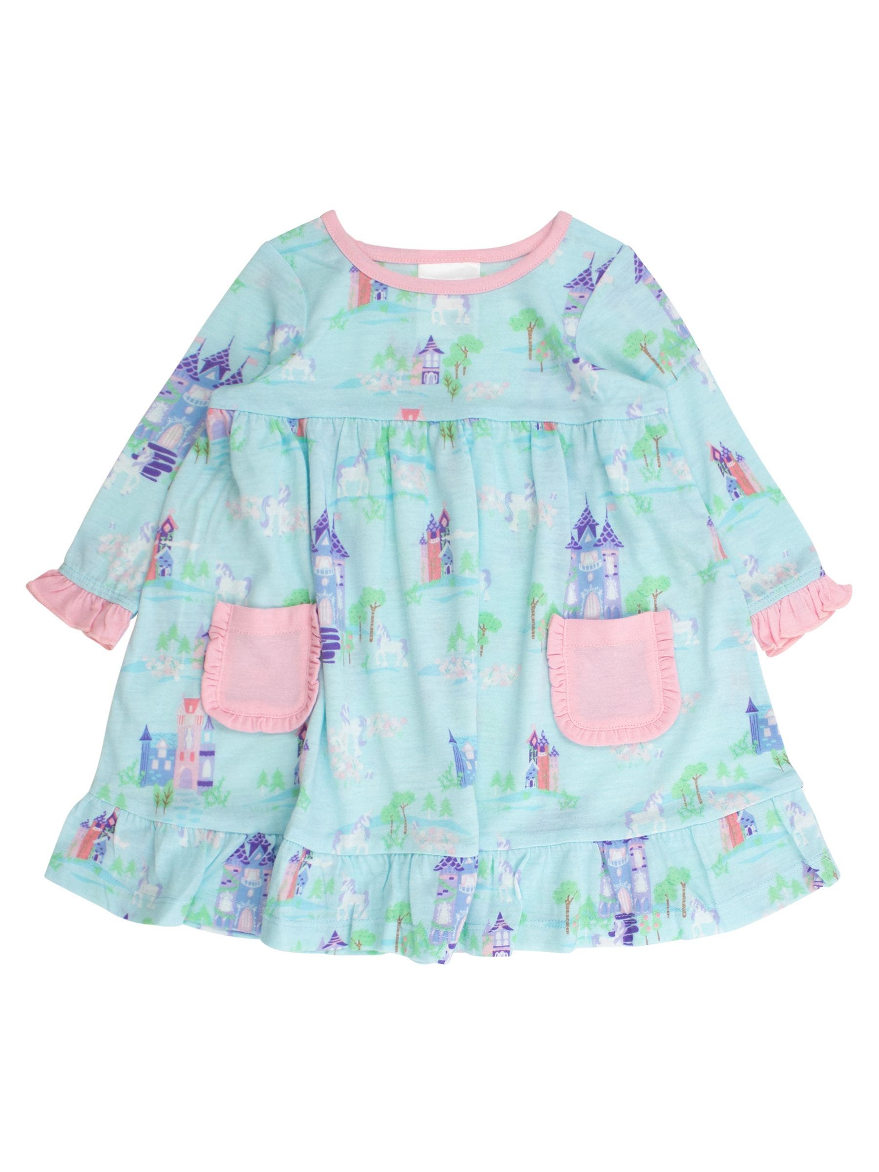 RuffleButts Ruffle Pocket Pajama Night Gown | Nordstrom