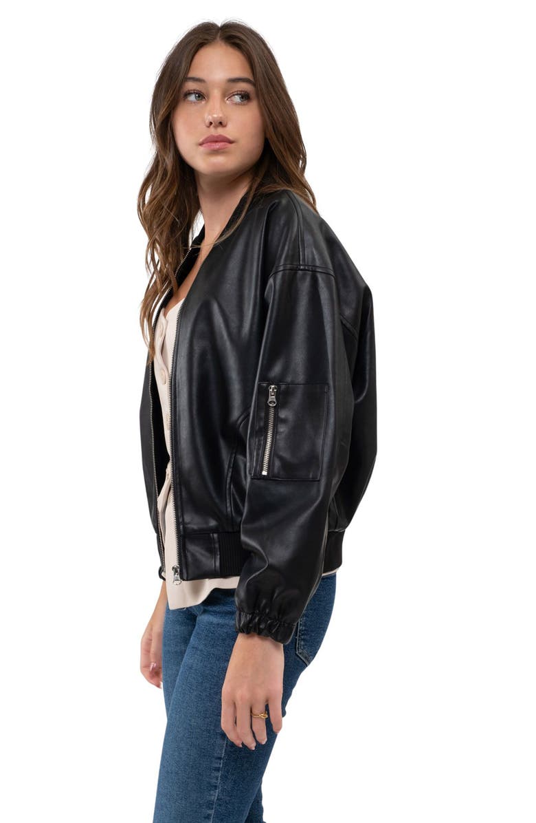 Blu Pepper Faux Leather Bomber Jacket | Nordstromrack