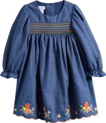 Iris & Ivy Embroidered Long Sleeve Denim Dress | Nordstromrack