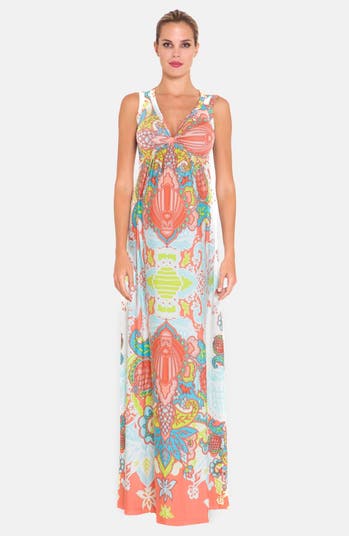 Olian Print Jersey Maternity Maxi Dress | Nordstrom