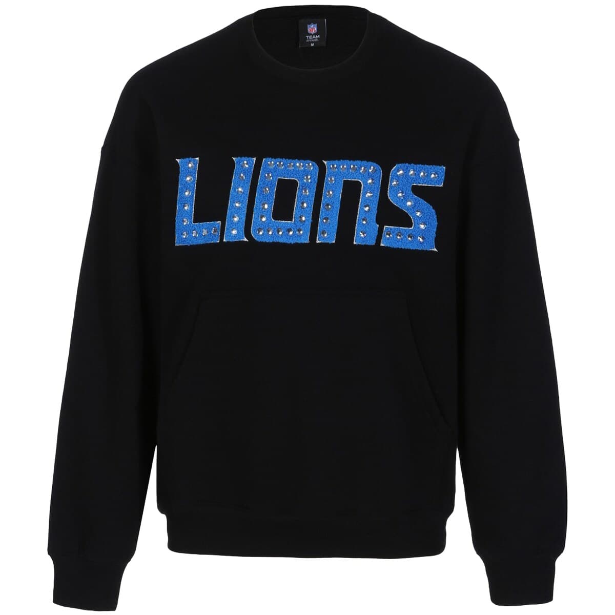 CUCE Women's Cuce Black Detroit Lions Chenille Jeweled Sweatshirt ...