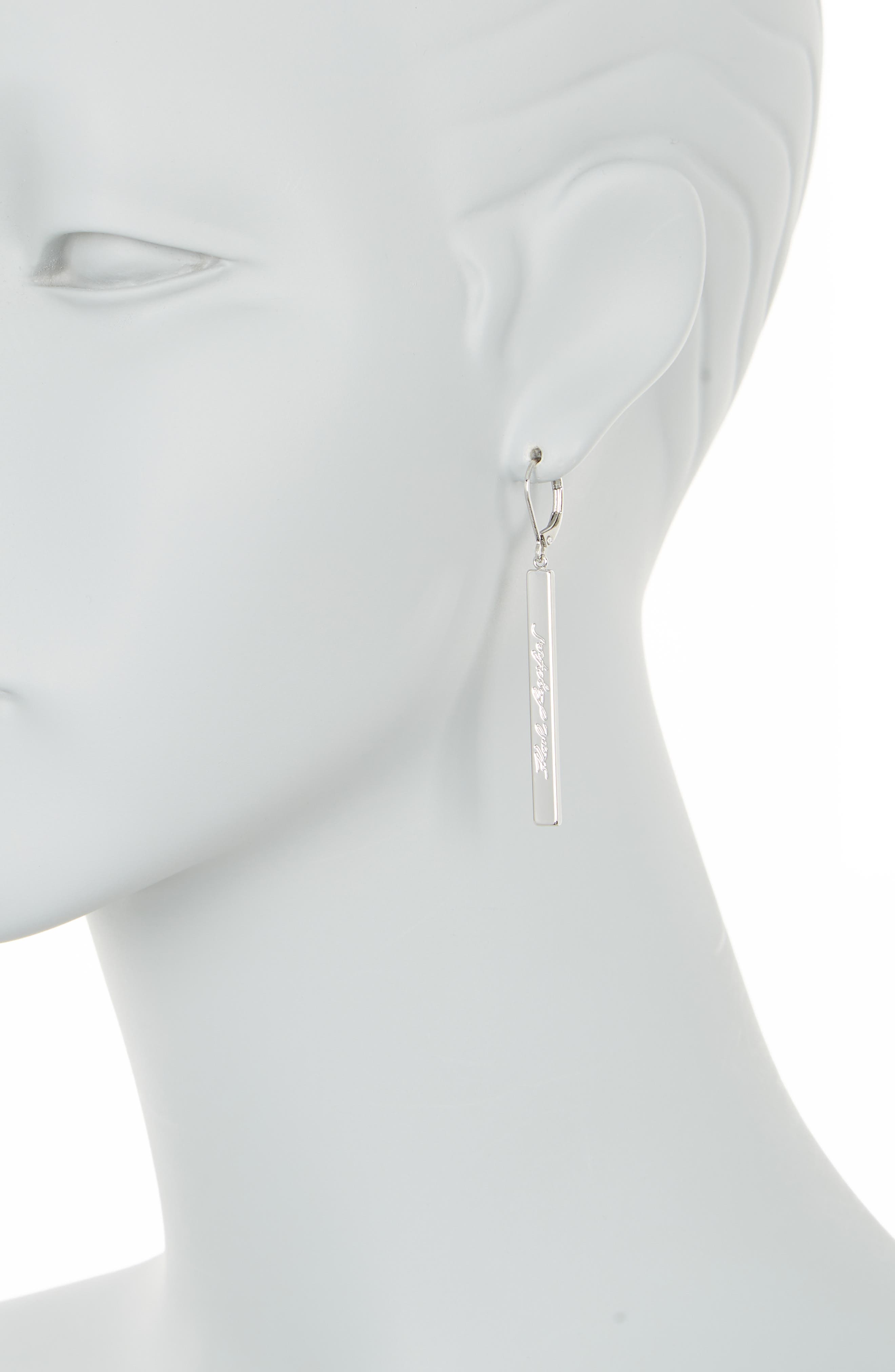 KARL LAGERFELD PARIS Logo Script Bar Drop Earrings | Nordstromrack