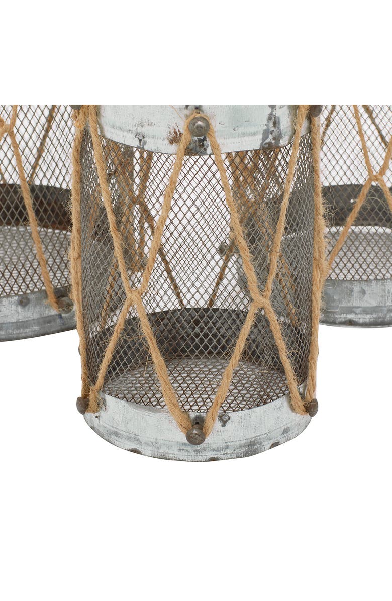 UMA Silvertone Metal Pillar Candle Lantern - Set of 3 | Nordstromrack
