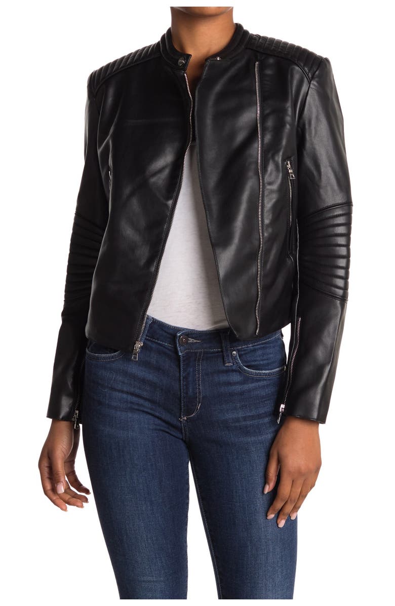 KENDALL + KYLIE Faux Leather Asymmetrical Zip Jacket | Nordstromrack