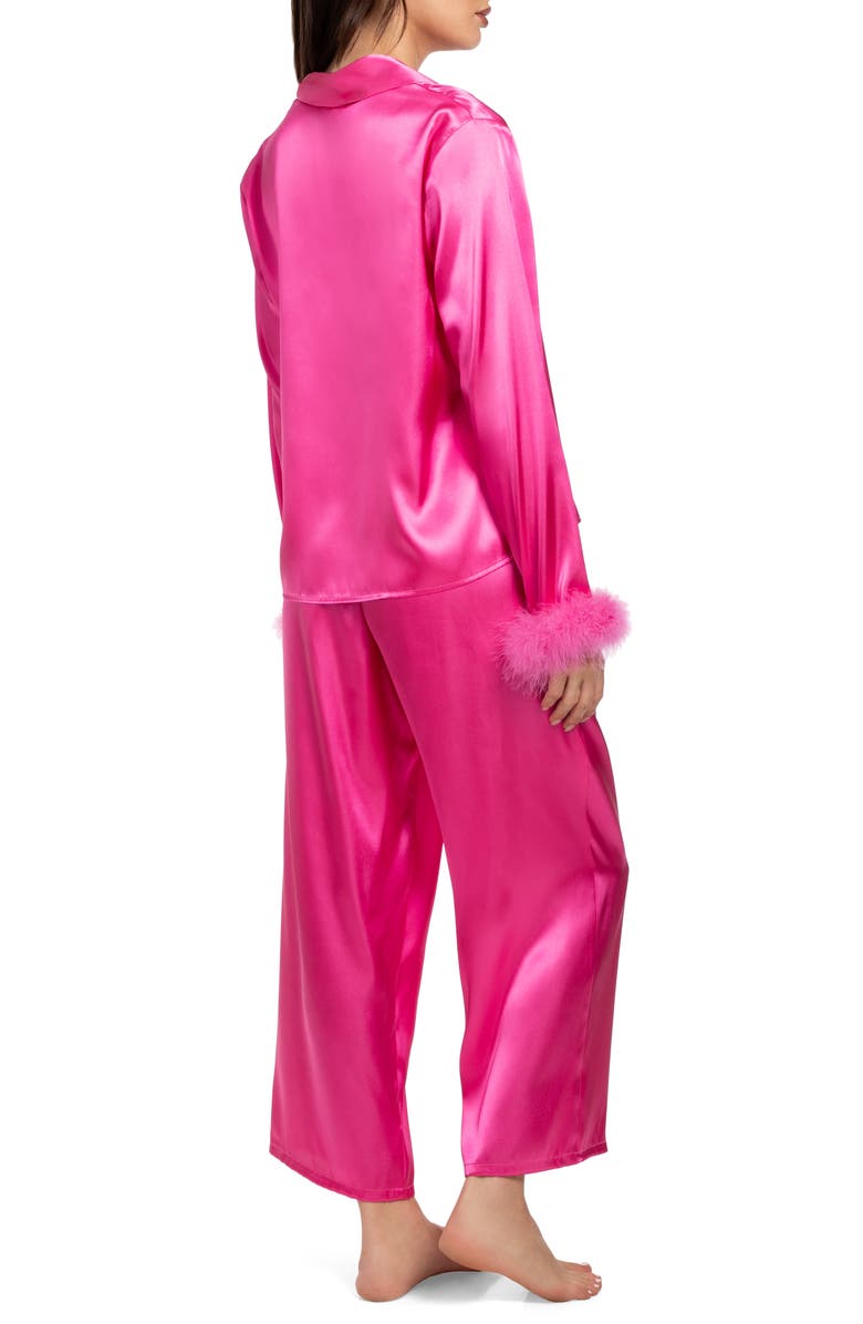 In Bloom by Jonquil Amora Marabou Faux Fur Trim Long Pajamas ...