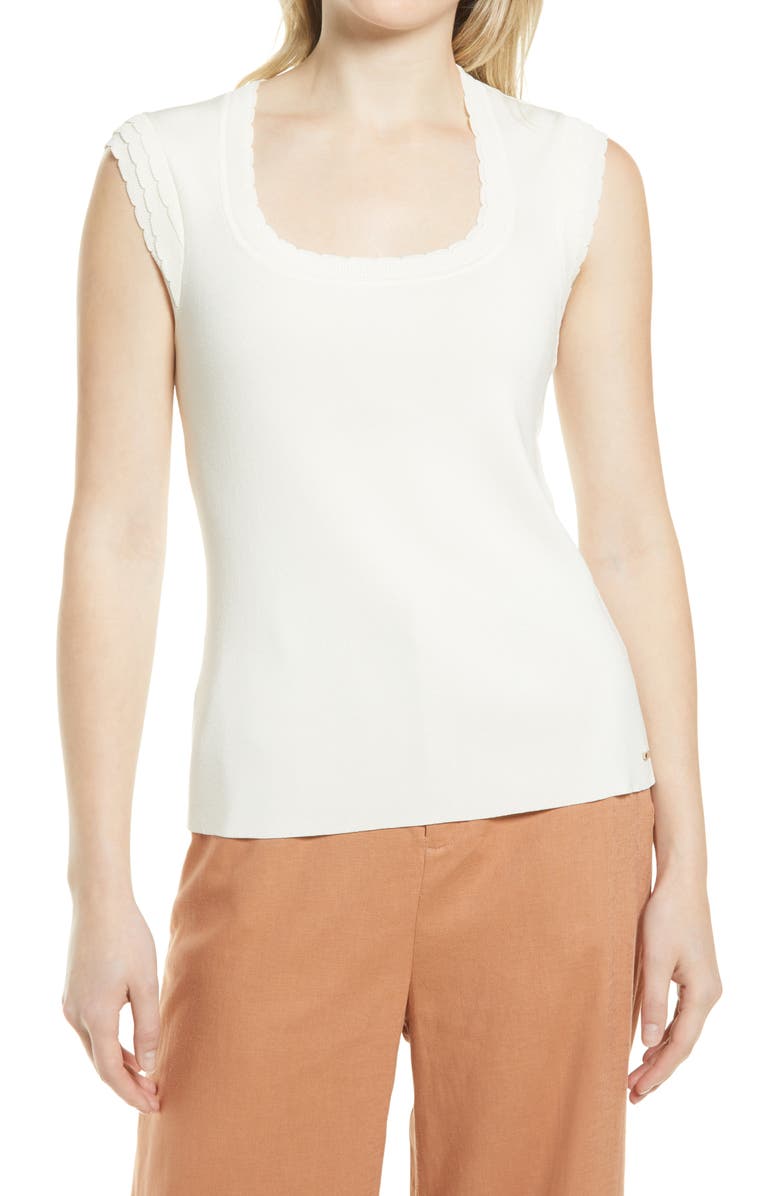 Ted Baker London Women's Stacie Scallop Short Sleeve Sweater ...
