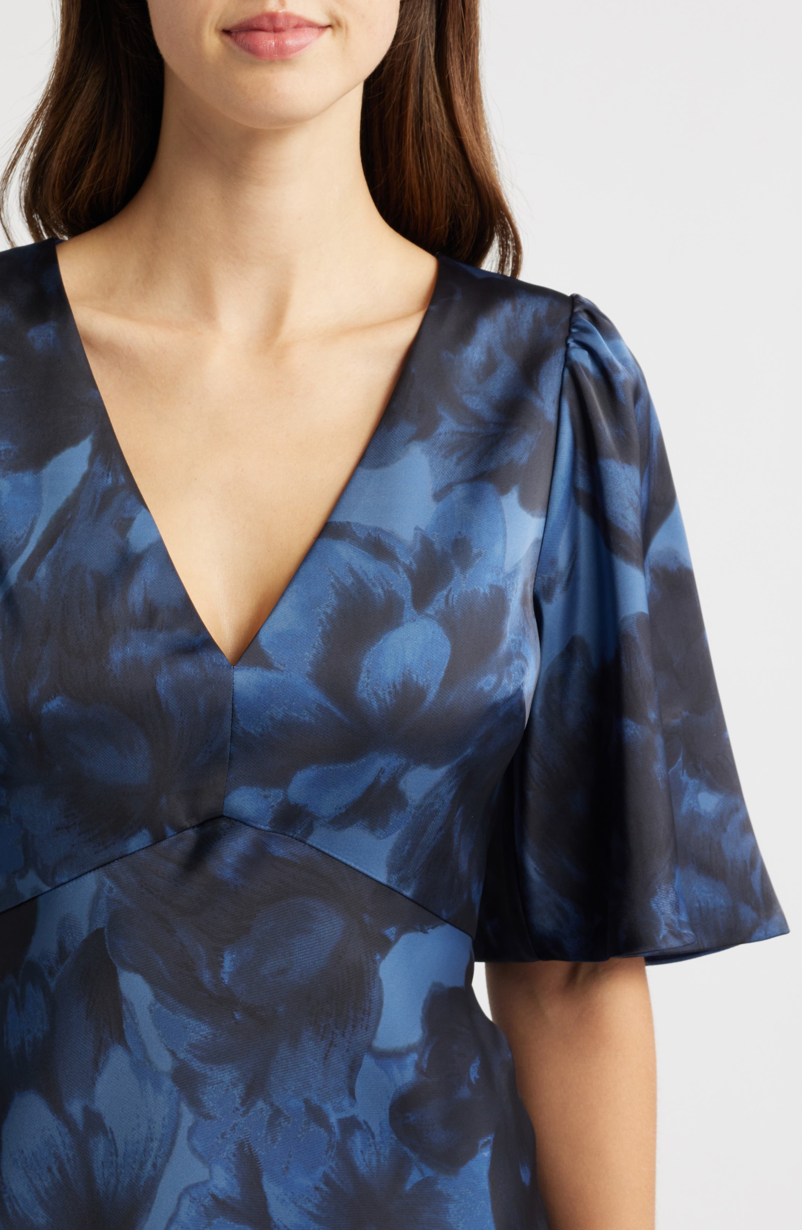 Sachin & Babi Mae Floral Print Satin Crepe Trumpet Gown | Nordstrom