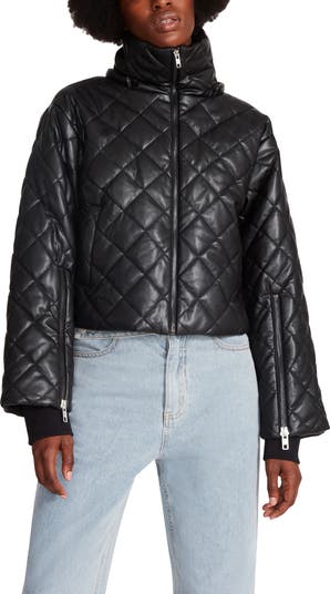 Steve Madden Hayle Quilted Faux Leather Puffer Jacket | Nordstromrack