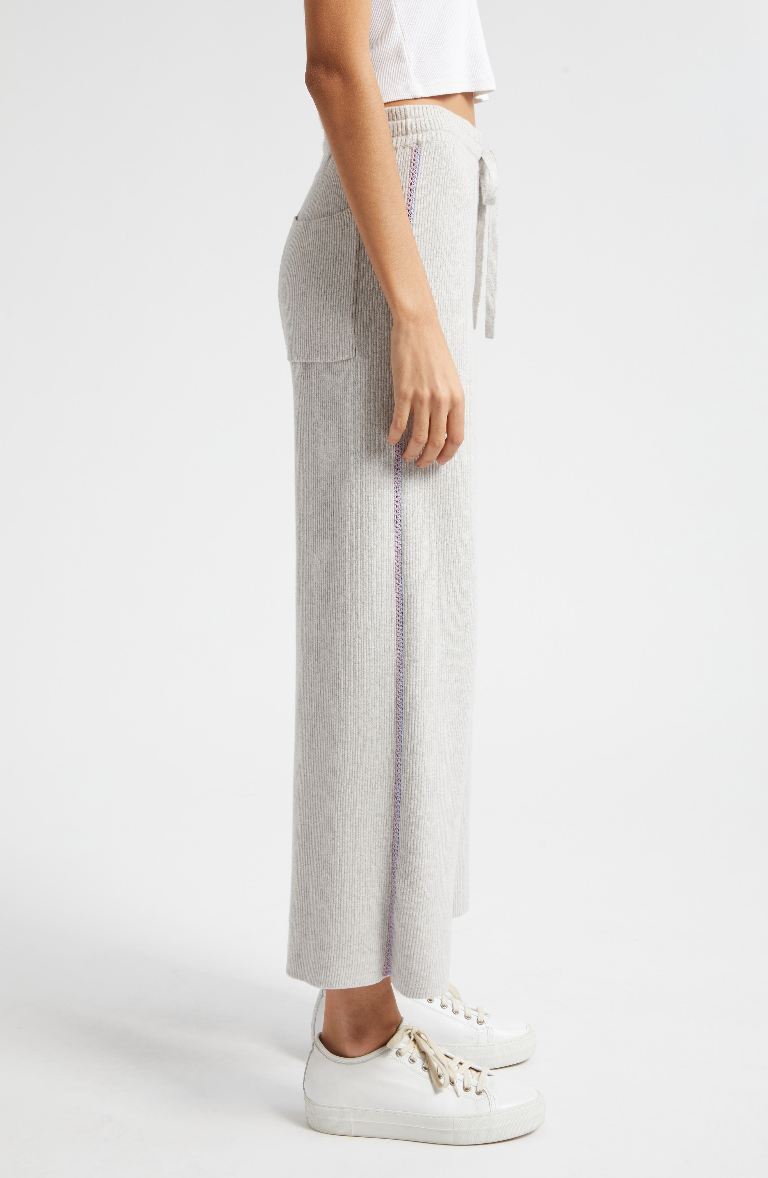 ATM Anthony Thomas Melillo Cotton & Cashmere Rib Wide Leg Pants | Nordstrom