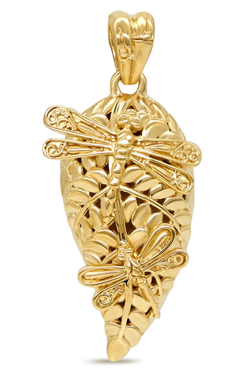 DEVATA 18K Yellow Gold Plated Sterling Silver Dragonfly Pendant ...
