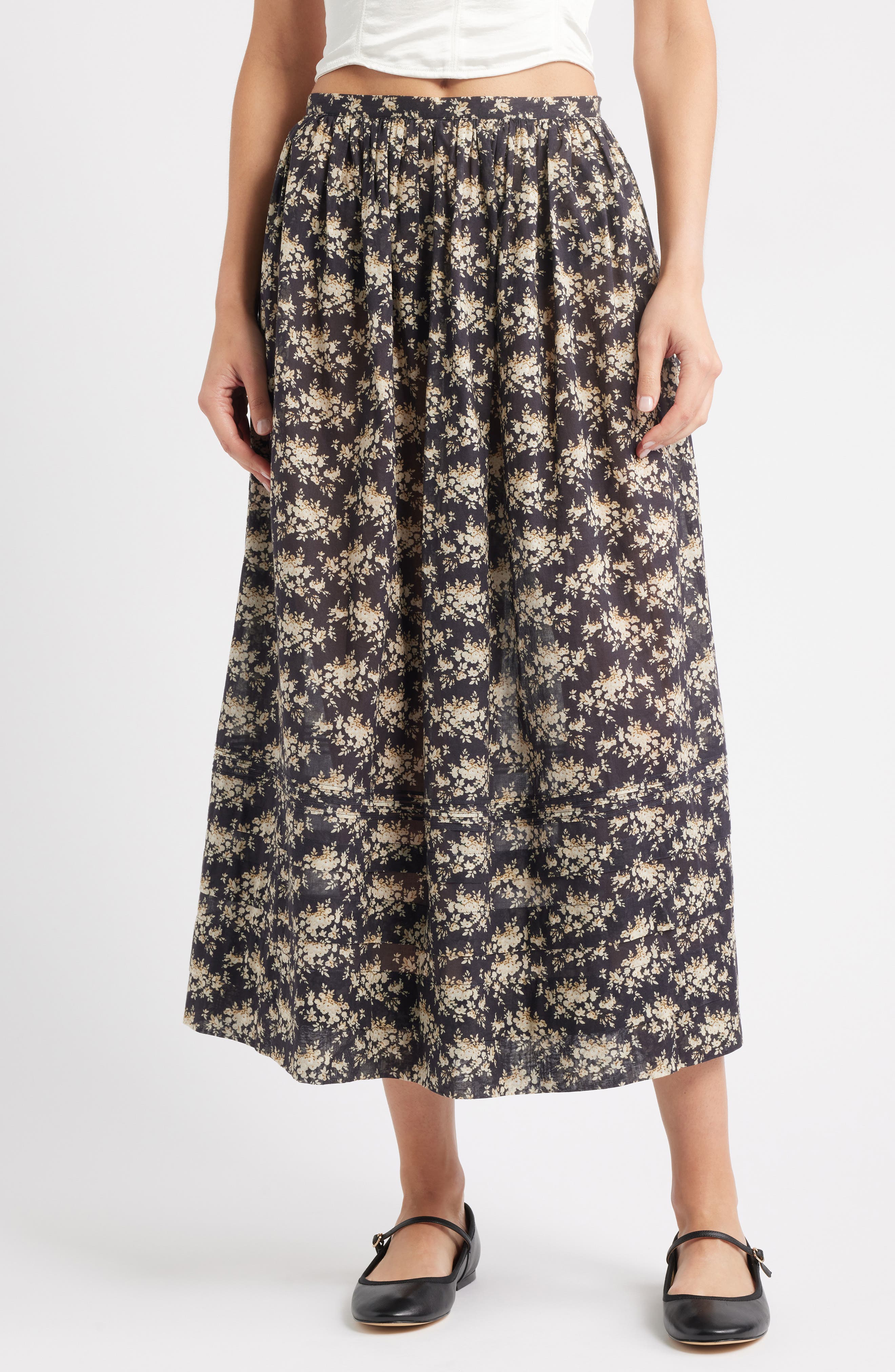 DÔEN Marcie Floral Print Organic Cotton Skirt | Nordstrom
