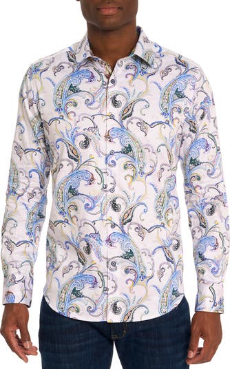 Robert Graham Grasshopper Paisley Stretch Cotton Button-Up Shirt ...