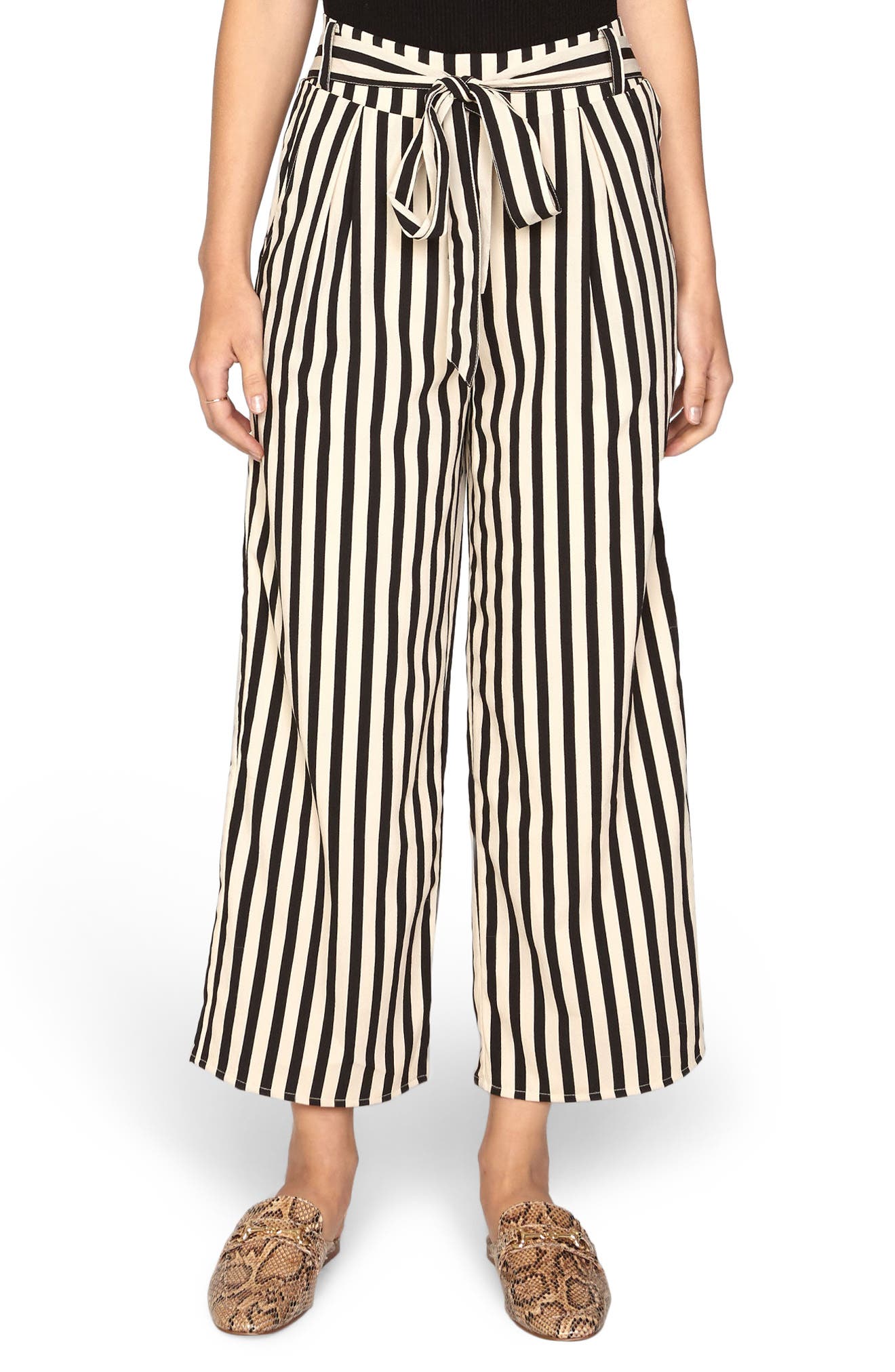 Amuse Society Stripe Crop Wide Leg Pants | Nordstrom