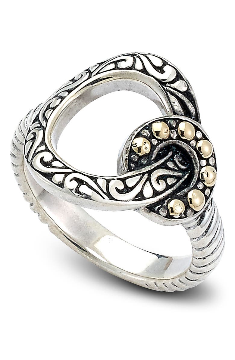 SAMUEL B. 18K Yellow Gold & Sterling Silver Interlocking Ovals Filigree ...