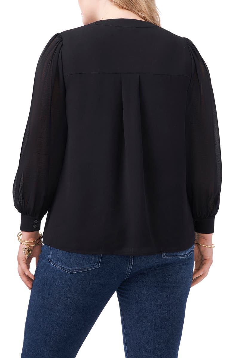 1.STATE Pintuck Yoke Button Front Blouse | Nordstromrack