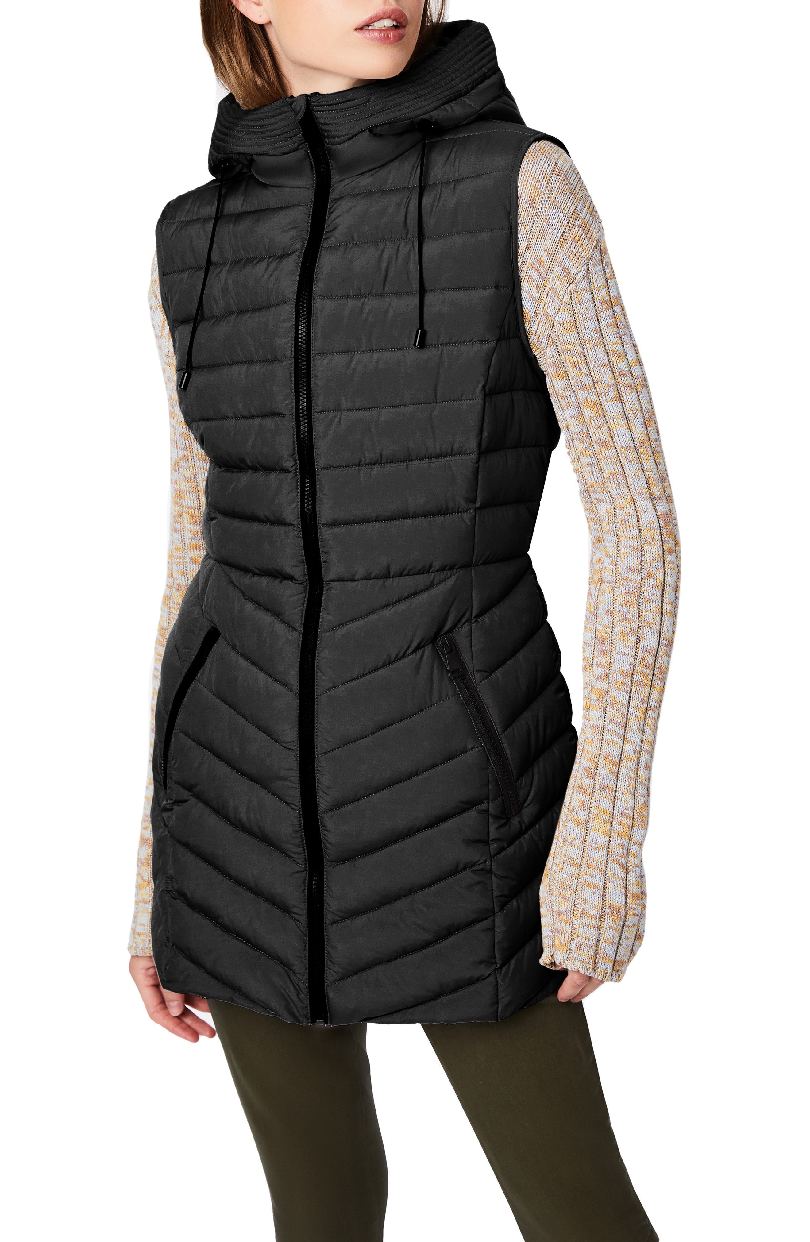Bernardo Hooded Long Puffer Vest | Nordstromrack