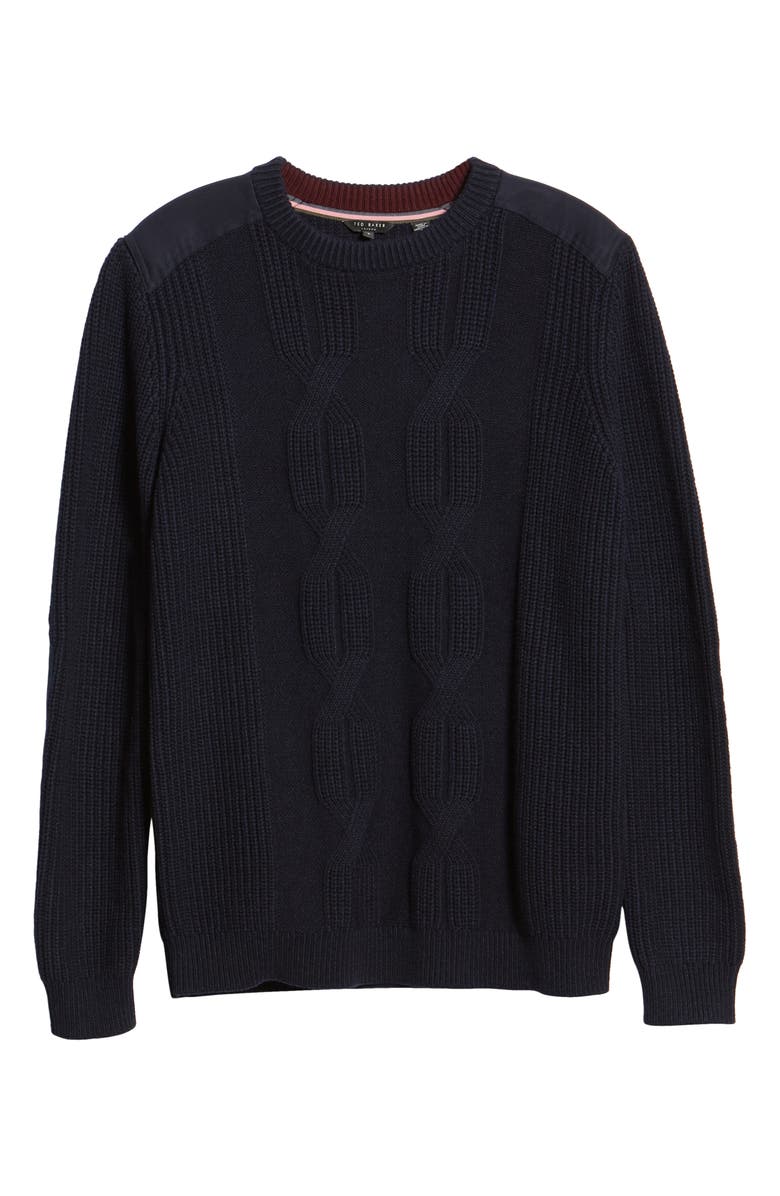 Ted Baker London Laichi Trim Fit Cable Crewneck Sweater | Nordstrom