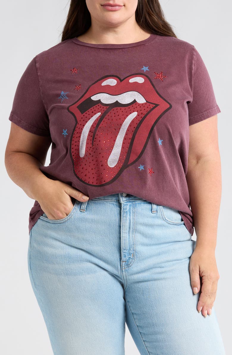 Lucky Brand Rolling Stones Rhinestone Graphic T-Shirt | Nordstromrack