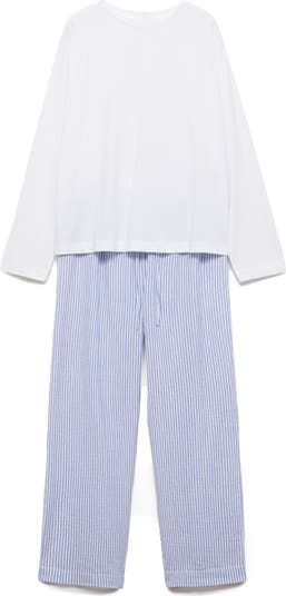 MANGO Two-Piece Stripe Cotton Pajamas | Nordstrom