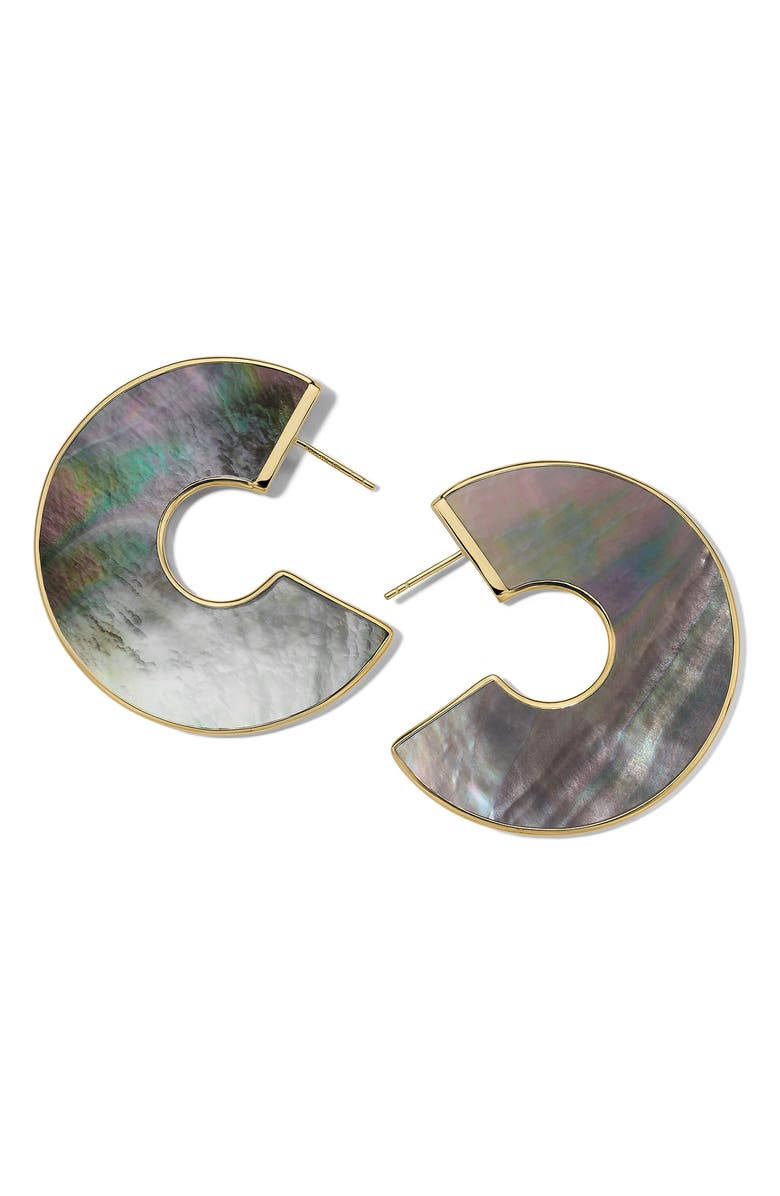 Ippolita Rock Candy® 18K Gold Black Shell Hoop Earrings | Nordstromrack