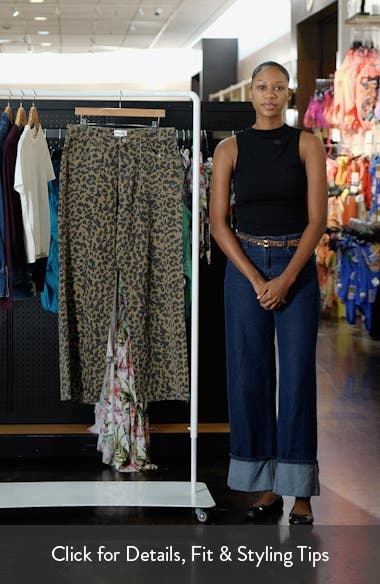 Princess Polly Briony Leopard Print Wide Leg Jeans | Nordstromrack