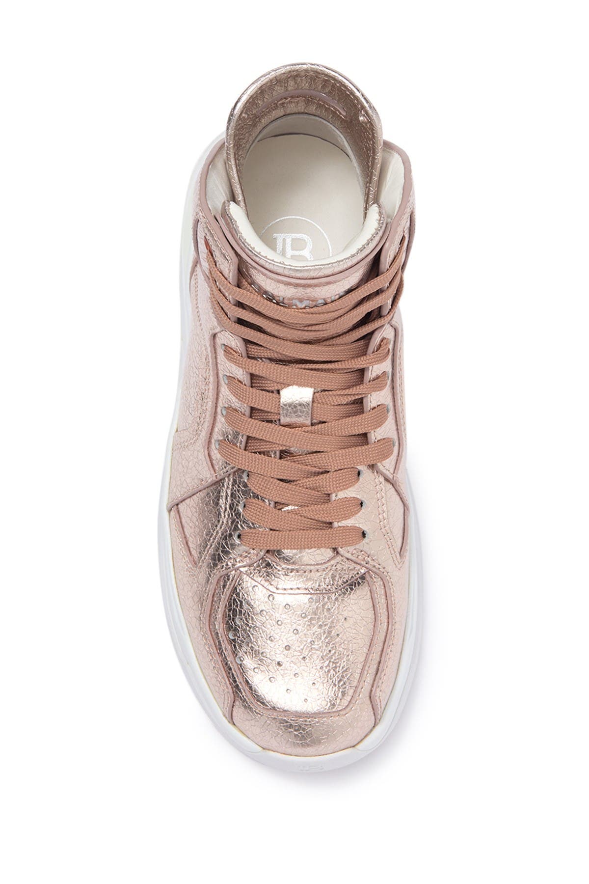 Balmain B-Ball High Top Metallic Leather Sneaker | Nordstromrack