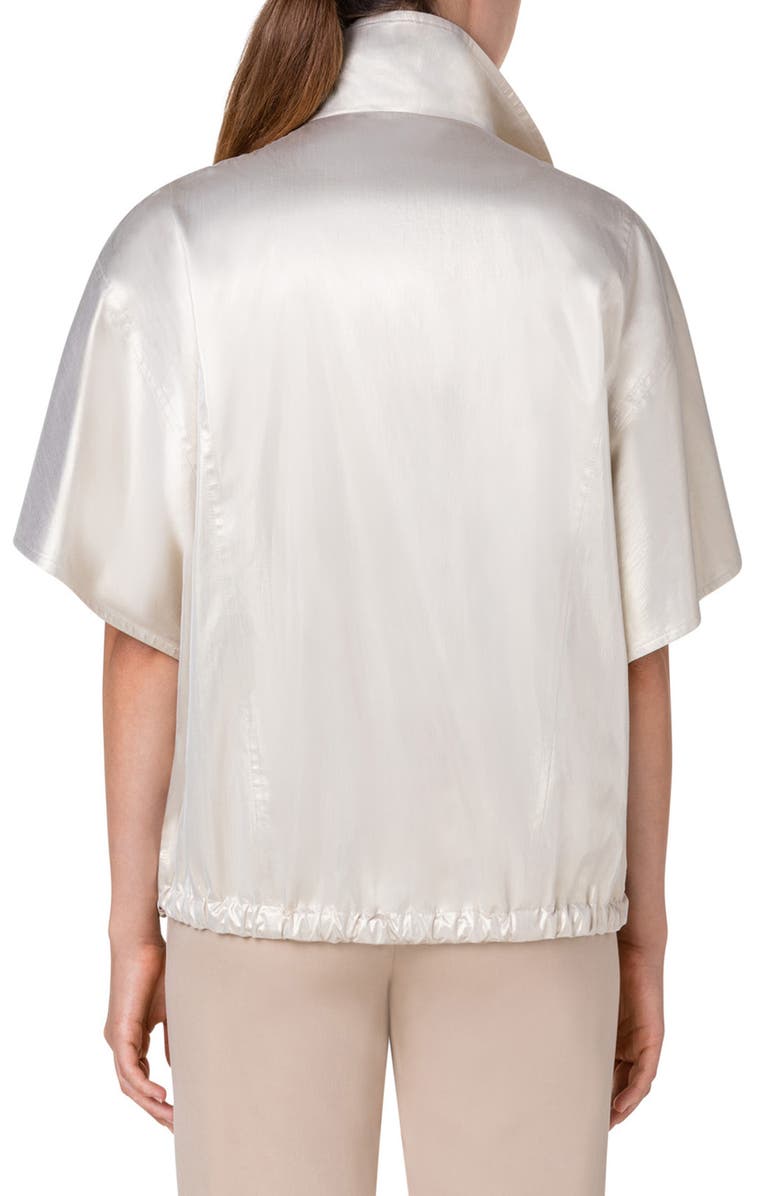 Akris punto Reversible Metallic Short Sleeve Jacket | Nordstromrack